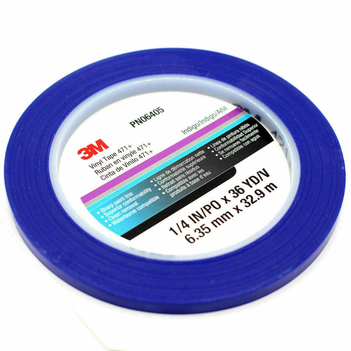 Вінілова стрічка 3M™ 471+ 6мм*33м синя - 06405
